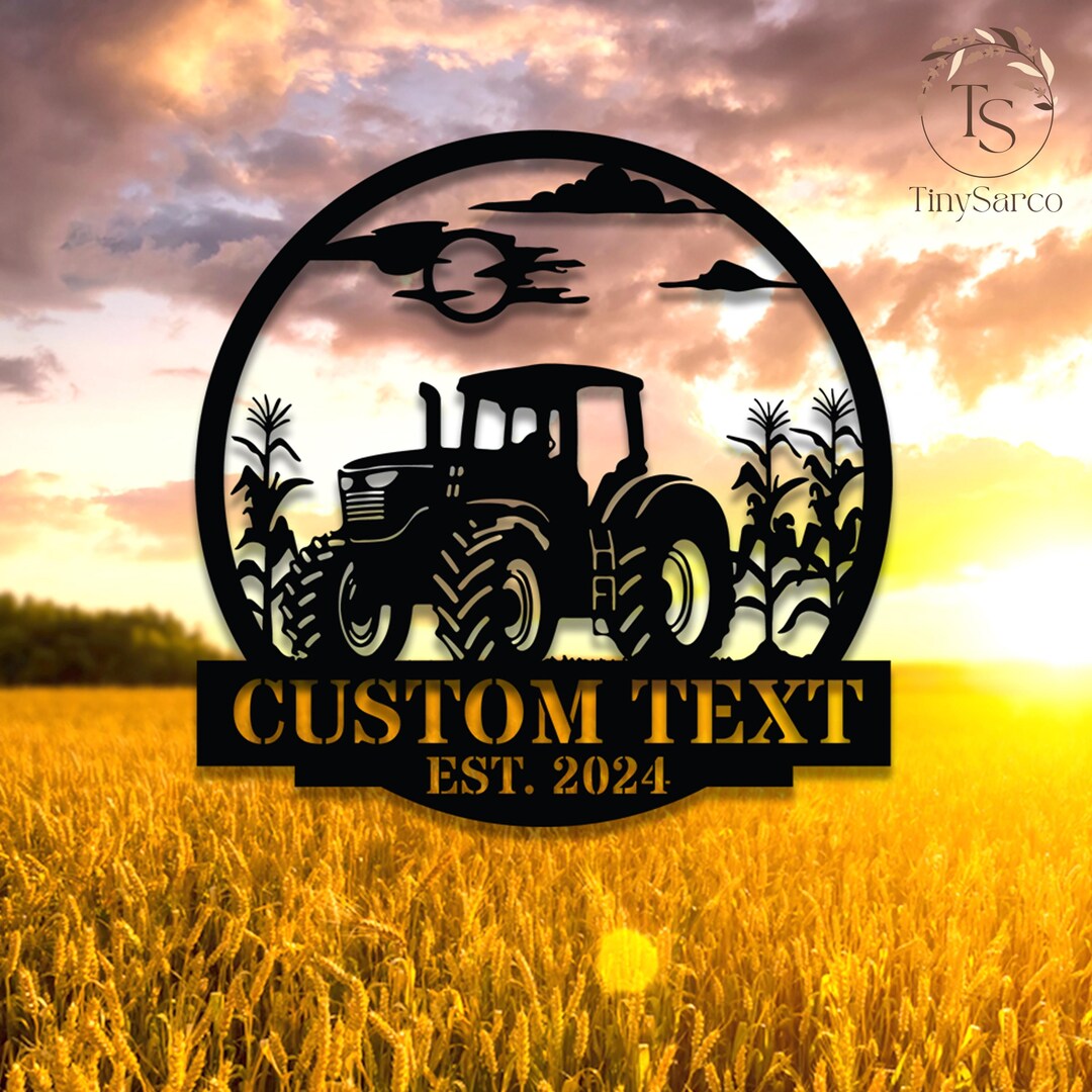 Tractor Name Sign Metal Custom, Monogram, Farm Sign, Farm Tractor Sign ...