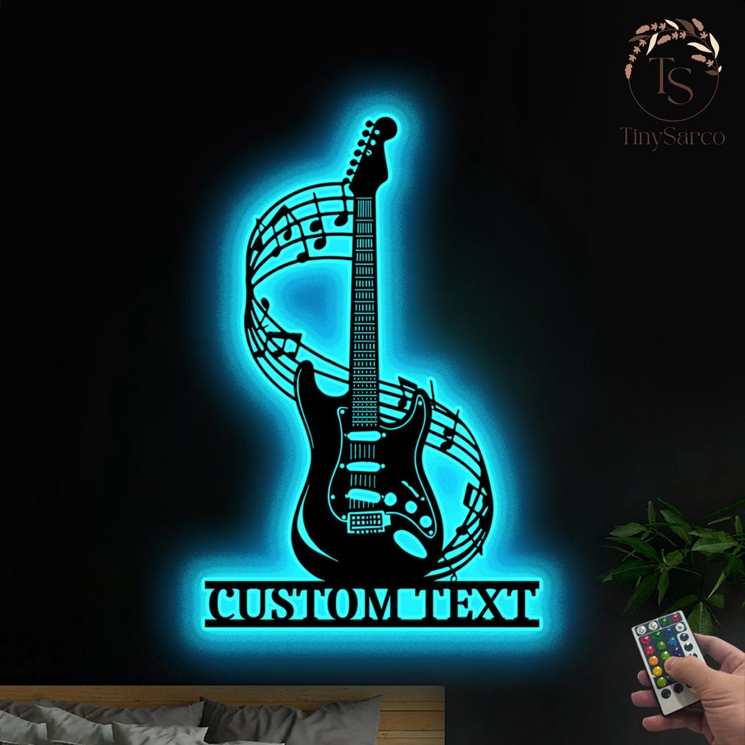Personalized Guitarist Name Sign Led Light,acoustic Guitar Sign Wall ...