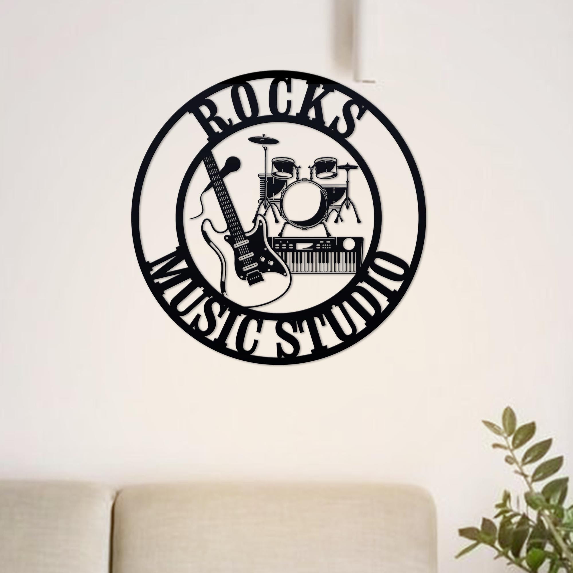 Custom Musical Instruments Metal Wall Art With Led Lights, Personalized ...