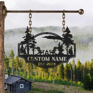 Personalized Cabin Metal Sign, Cabin Sign, Lodge Decoration, Cabin ...