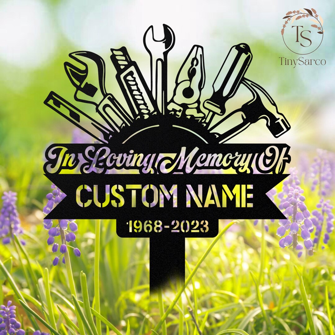 Custom Mechanic Engineer Tools Memorial Stake, Personalized Mechanic ...