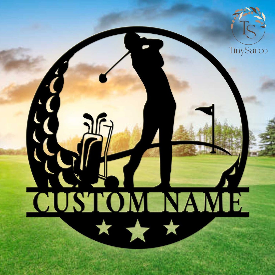 Custom Golf Metal Sign Wall Art, Golfer Name Sign, 19th Hole Sign ...