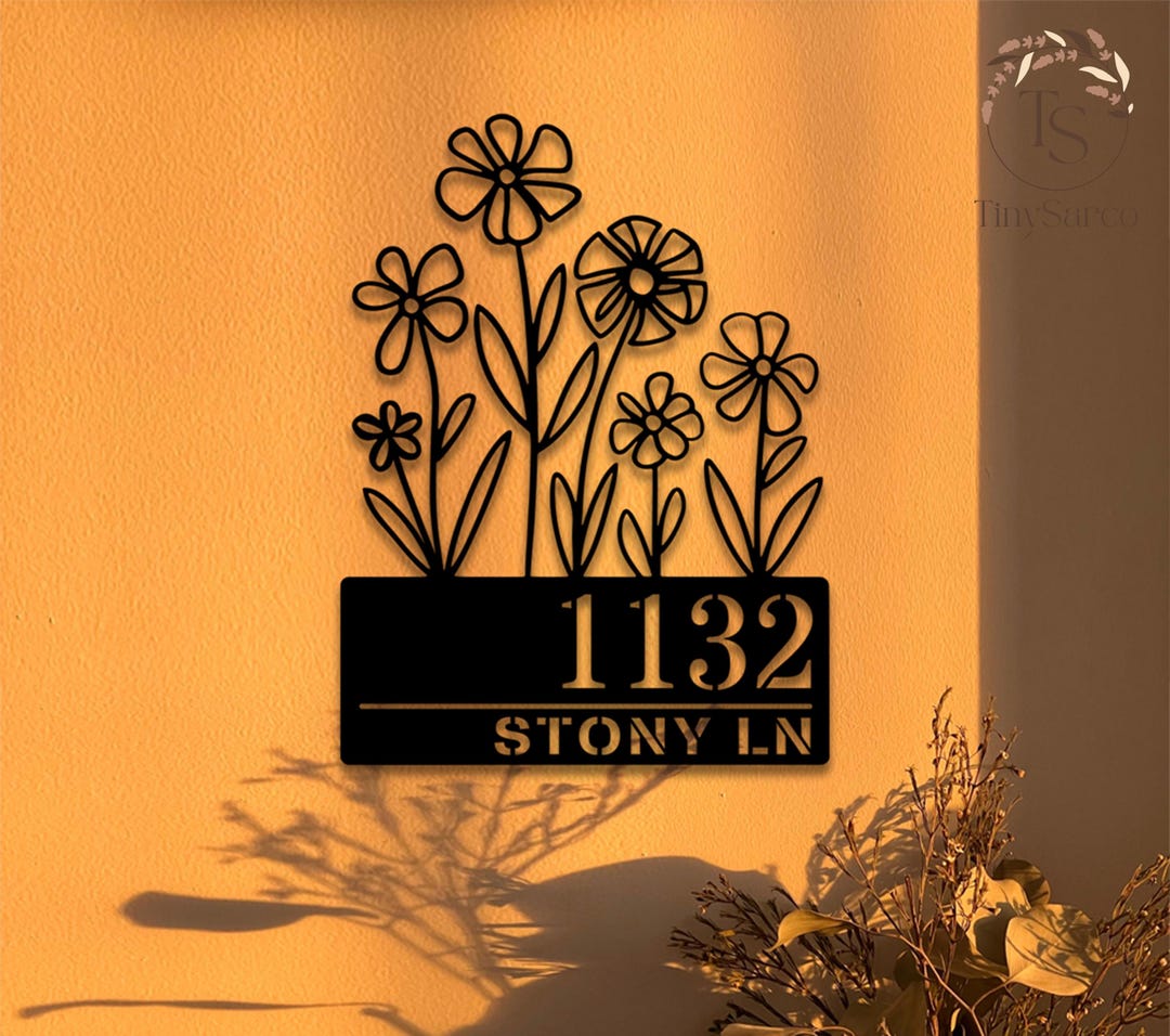 Personalized Address Plaque, Custom Metal Address Sign, House Number ...