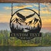 Custom Outdoor Eagle Monogram, Eagle Address Sign Metal Sign With ...