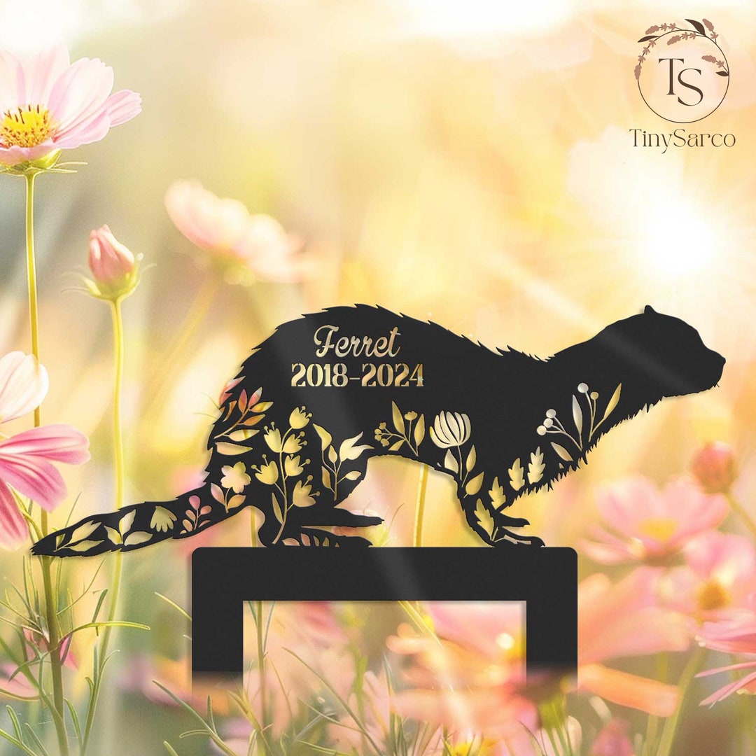 Ferret Memorial Stake Personalized Ferret Grave Marker Metal Ferret Sign for Garden Ferret Name ...
