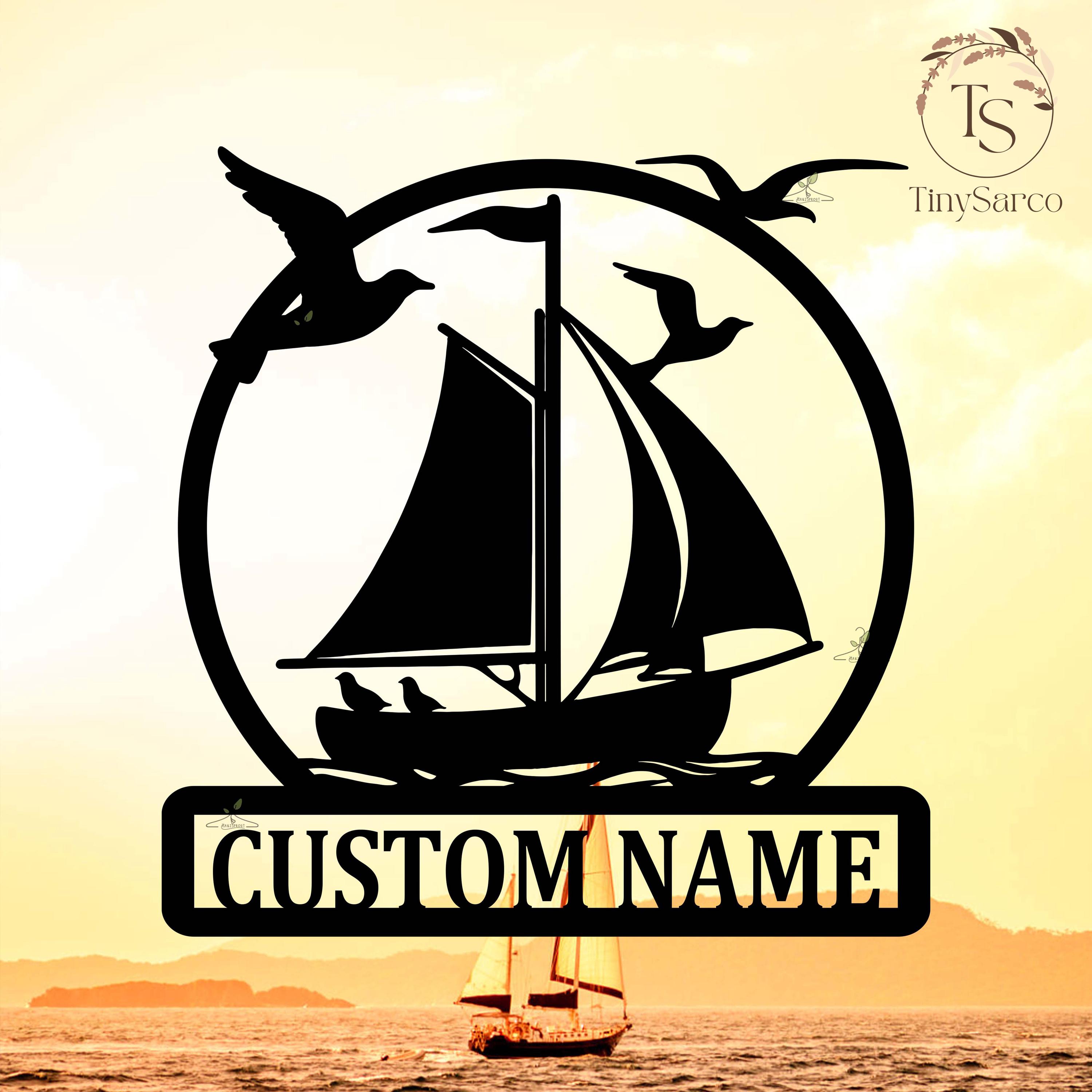 Personalized Sailboat Metal Sign, Sailing Sign, Sailboat Ocean Metal ...