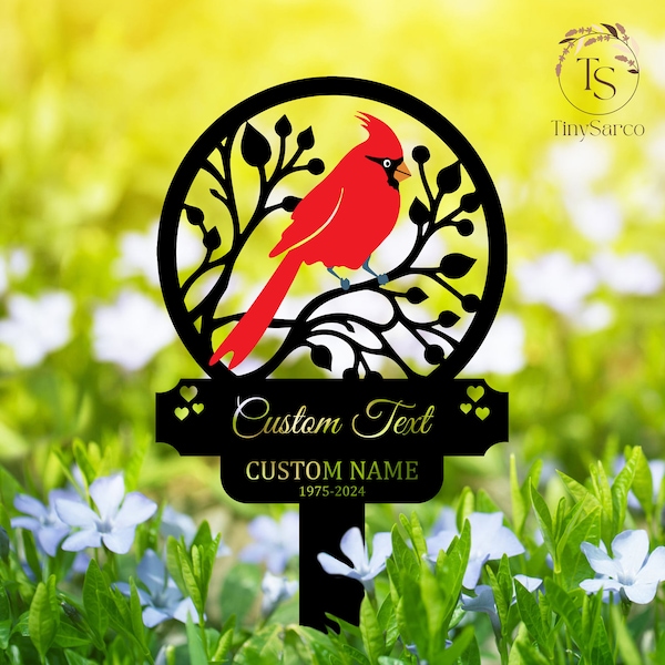 Metal Garden Signs Personalized Cardinal - Etsy
