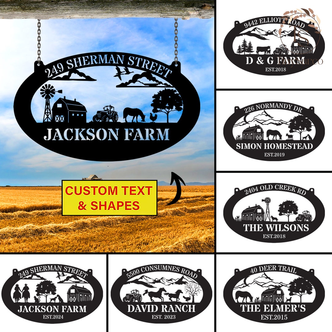 Custom Your Metal Farm Sign, Personalized Ranch Sign, Farmhouse Decor ...