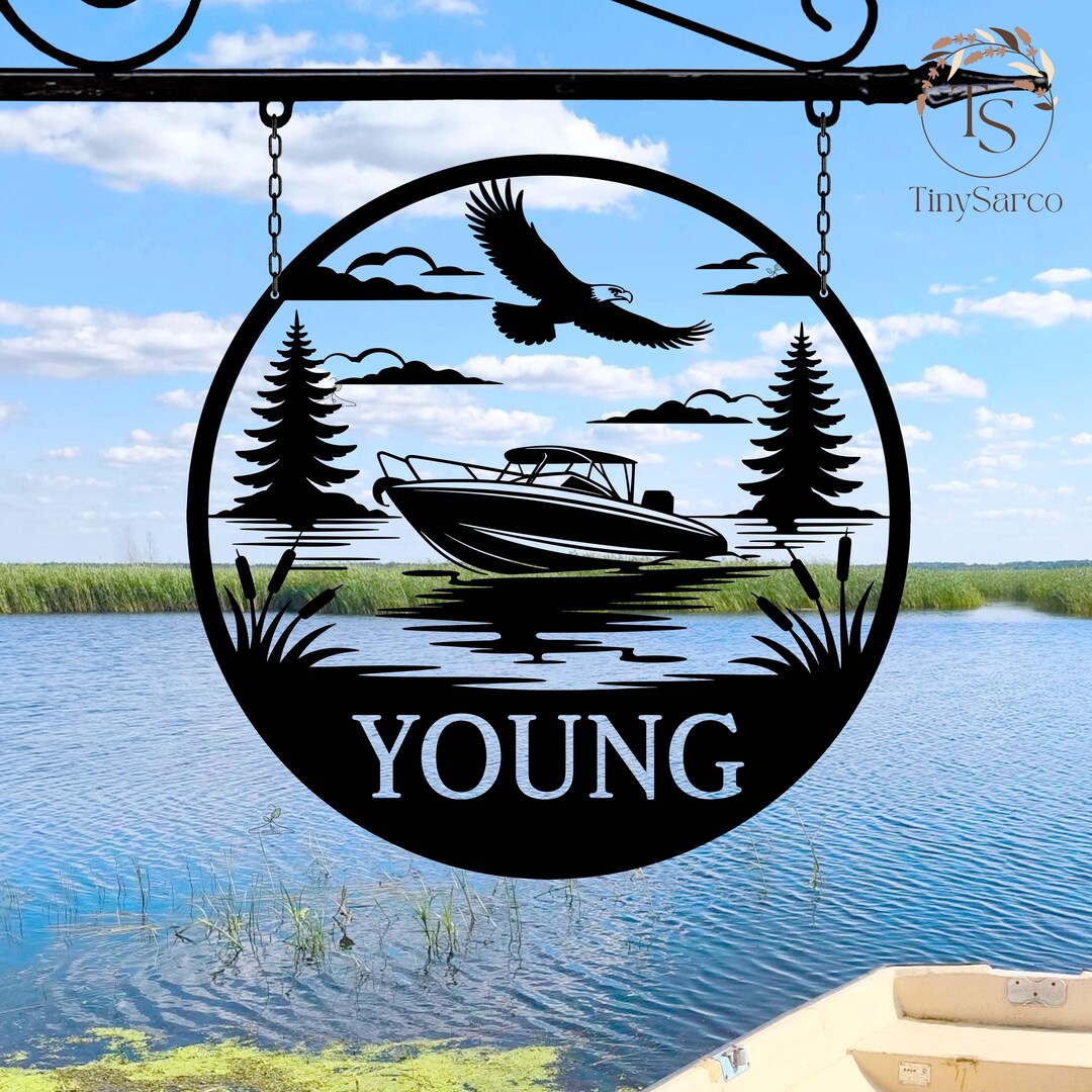 Personalized Boat Lake House Sign | Metal Outdoor Decor | Custom Boat ...