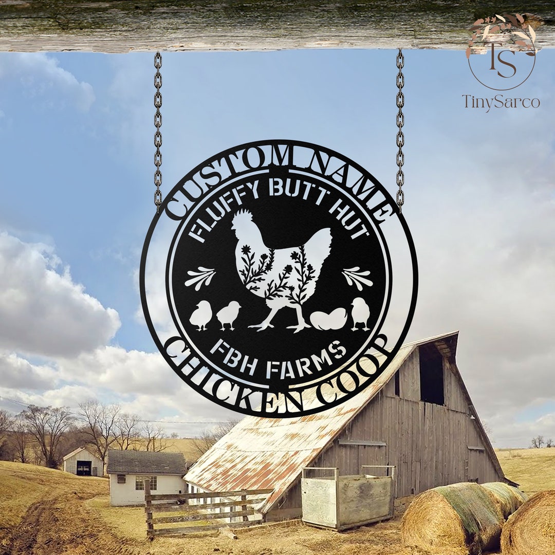 Personalized Chicken Coop Sign, Hen House Sign, Chicken Coop Wall Art ...