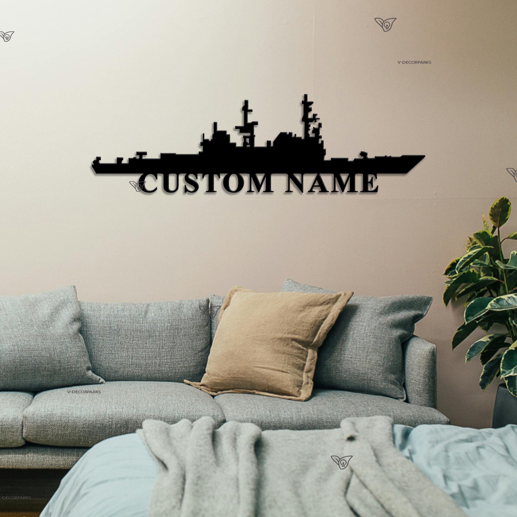 US Navy Ships Metal Sign Wall Art With LED Lights Custom, Navy Veterans ...