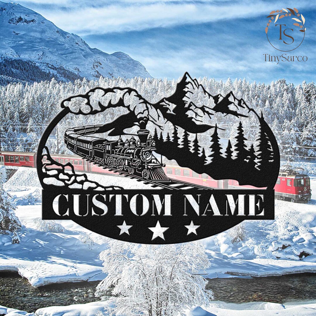 Personalized Train Sign Railroad Sign, Custom Train Railway Sign Metal ...