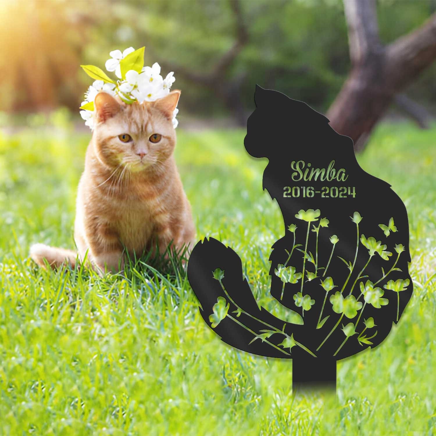 Custom Cat Memorial Stake, Cat Breed Metal Sign, Cat Grave Marker, Cat ...