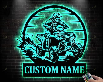 Custom ATV Metal Monogram Sign | Quad Motocross Four Wheeler Sign ...