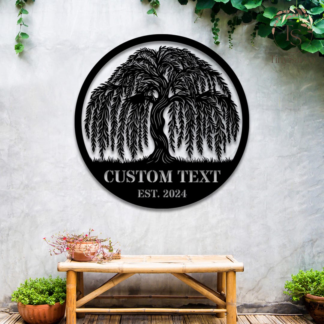 Weeping Willow Tree of Life Wall Art, Willow Metal Wall Decor, Custom ...