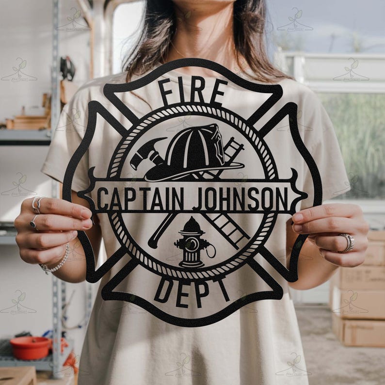 Personalized Fire Department Metal Sign, Custom Firefighter Maltese ...
