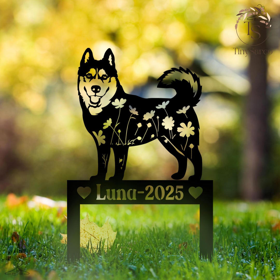 Personalized Siberian Husky Memorial Stake, Metal Stake, Siberian ...