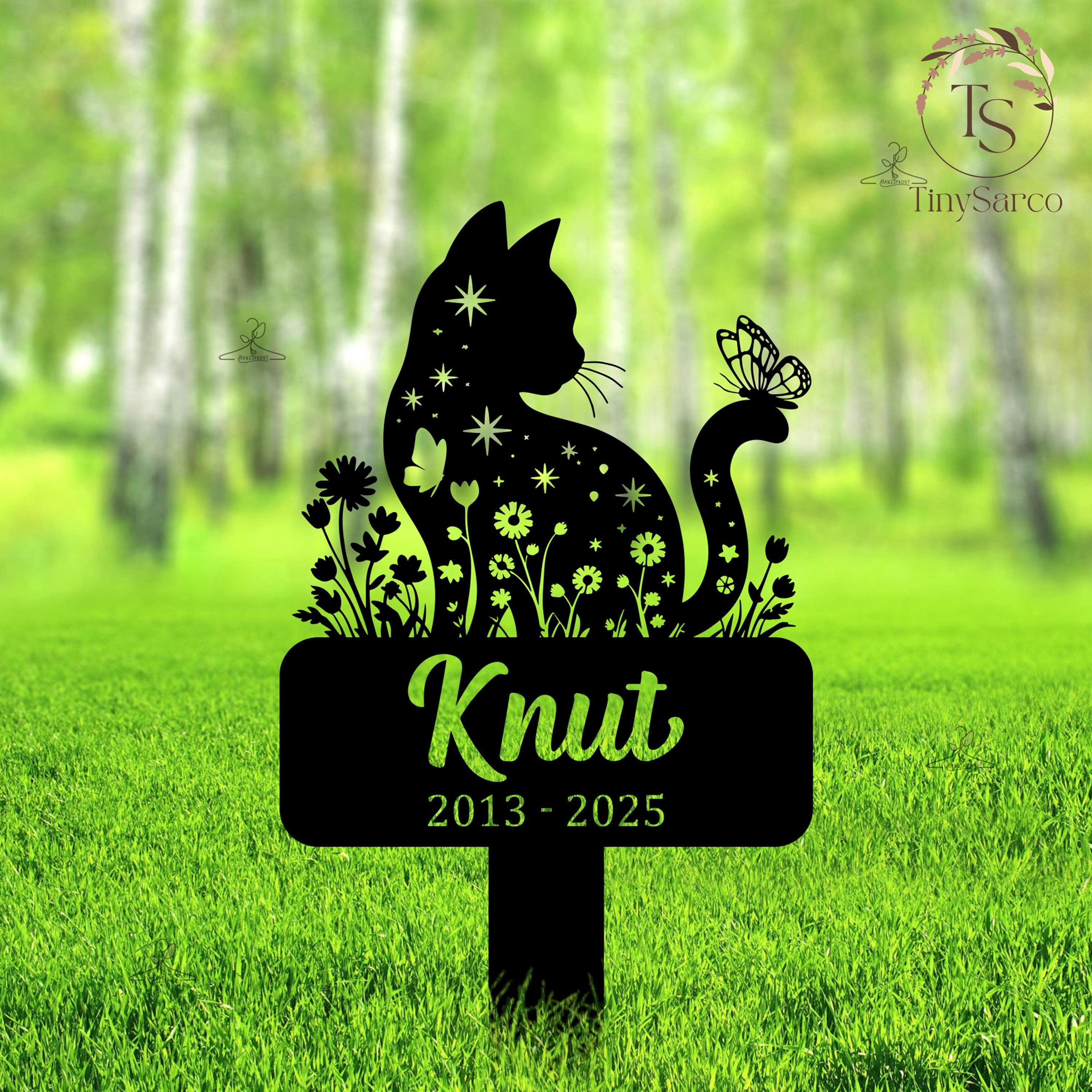 Custom Pet Memorial Metal Sign, Personalized Name & Dates Garden Plaque ...