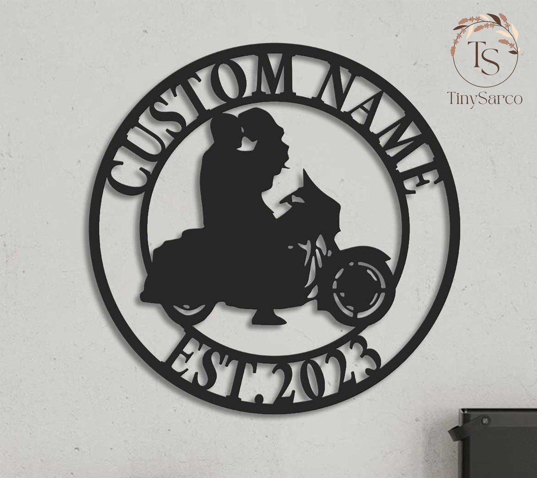 Personalized Biker Couple Metal Sign, Biker Couple Gift, Wedding Gift ...