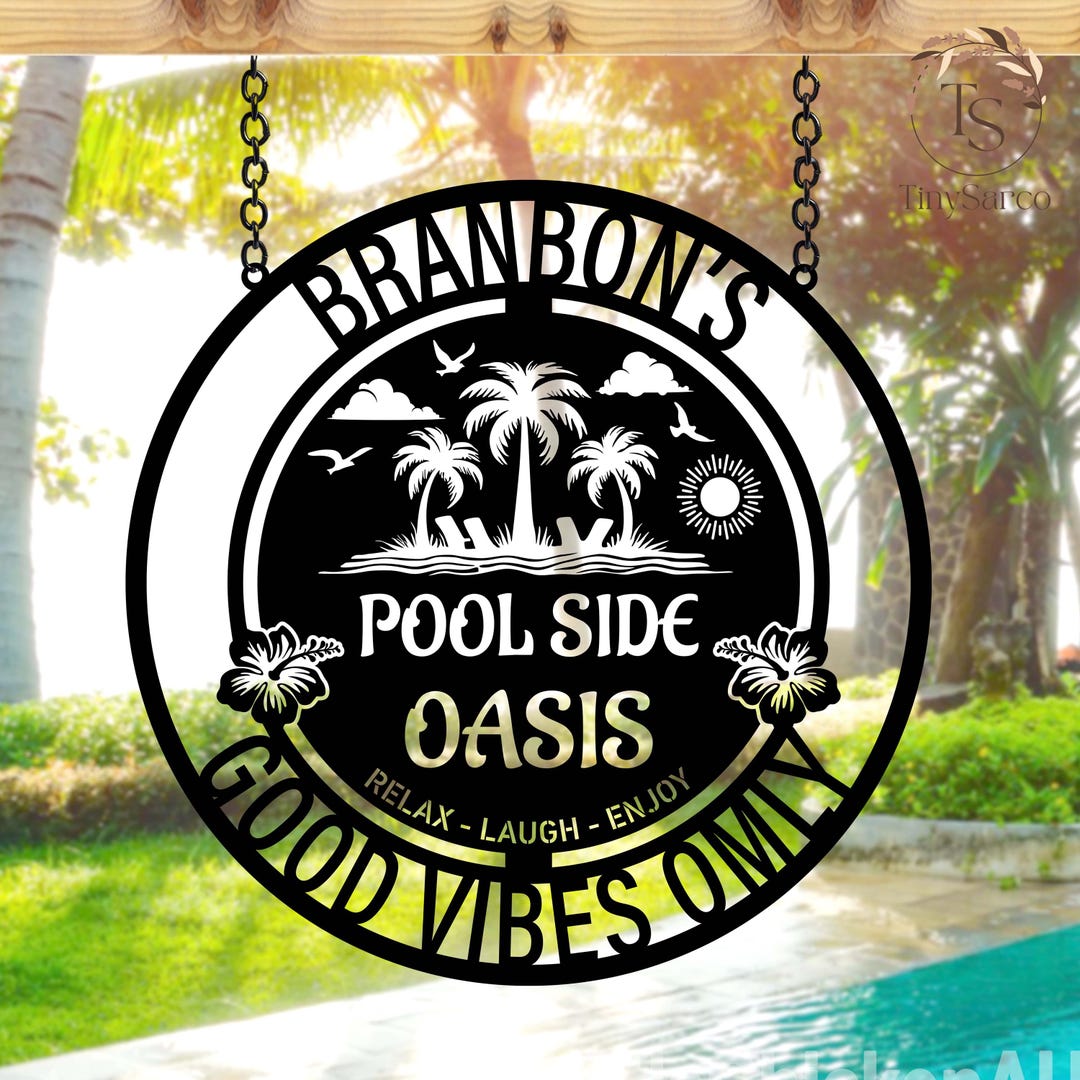 Personalized Family Poolside Metal Sign,welcometo the Patio Wall ...