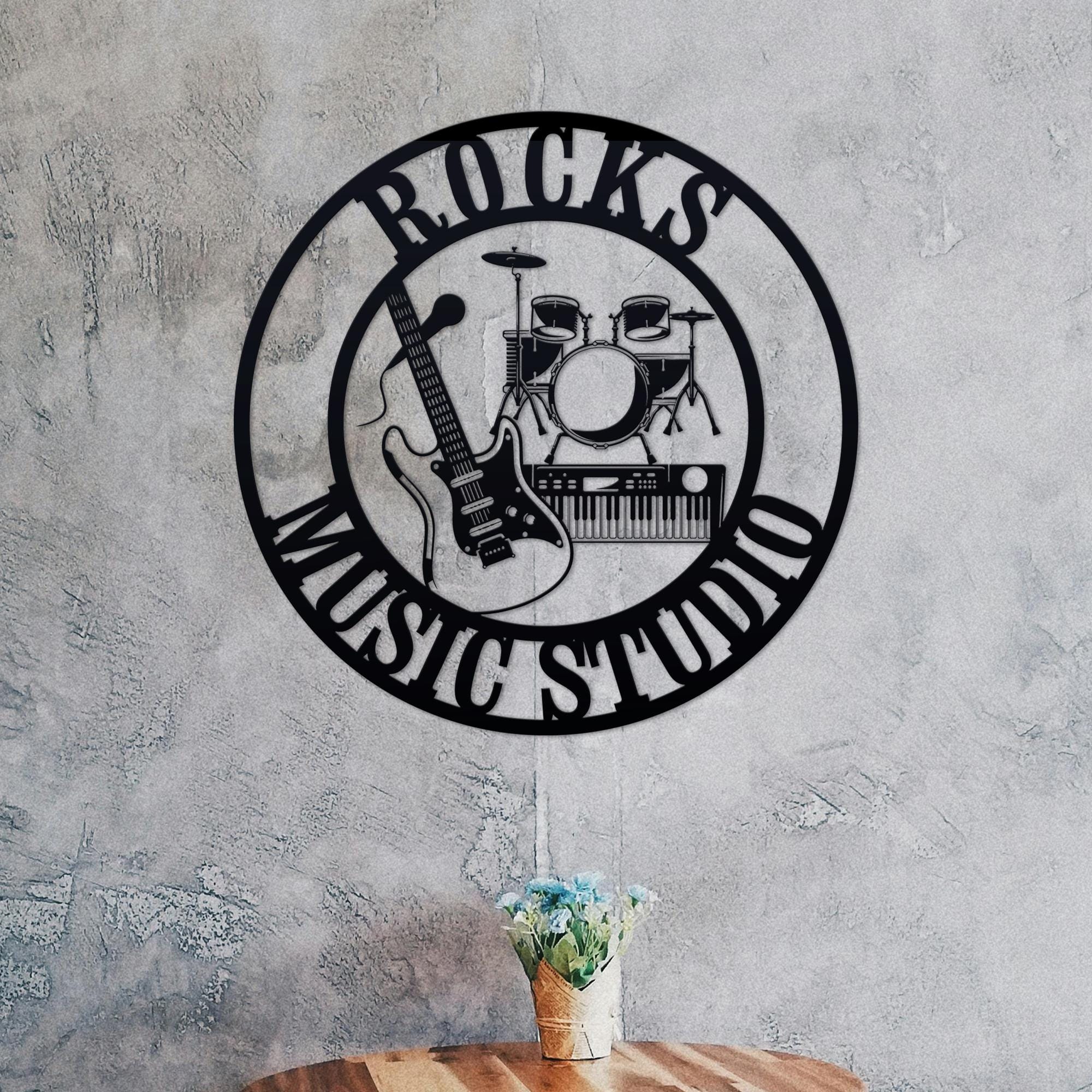 Custom Musical Instruments Metal Wall Art With Led Lights, Personalized ...