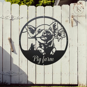 Personalized Pig Farm Metal Sign, Custom Pig Farm Metal Wall Art, Pig ...