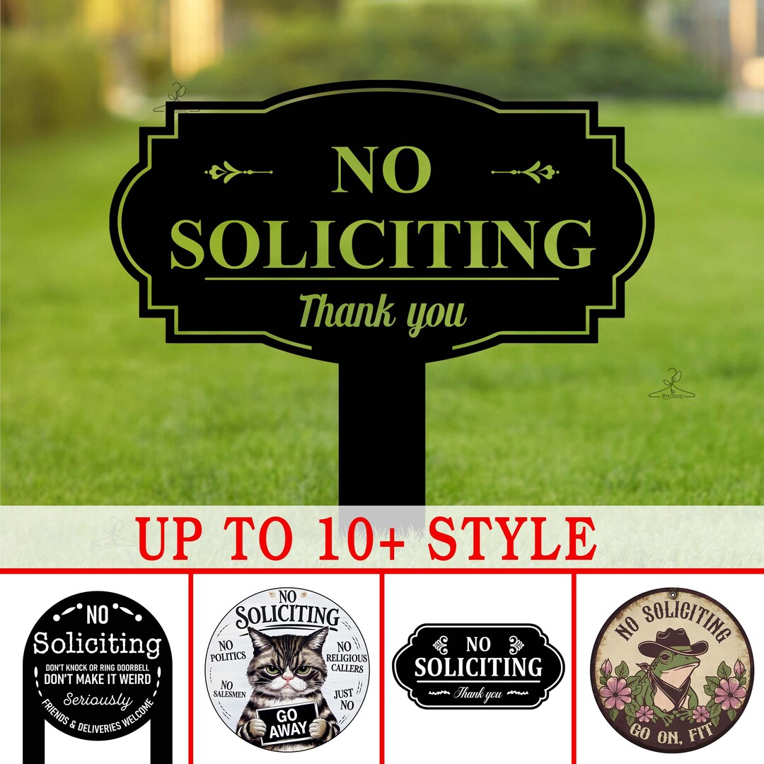 Custom No Soliciting Sign,no Soliciting Cat Sign,funny No Soliciting ...