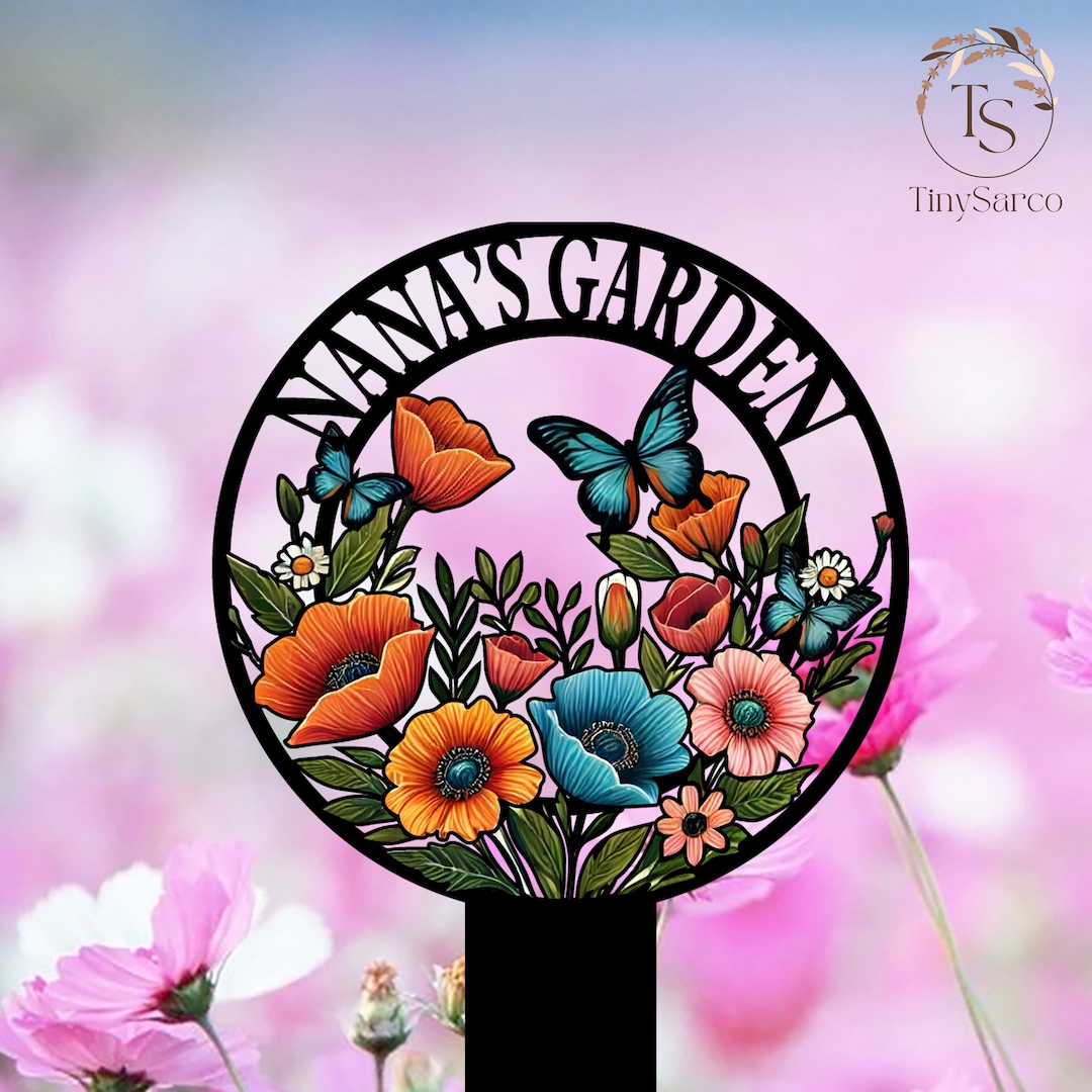 Custom Garden Name Sign, Garden Flower Sign, Personalized Garden Metal ...