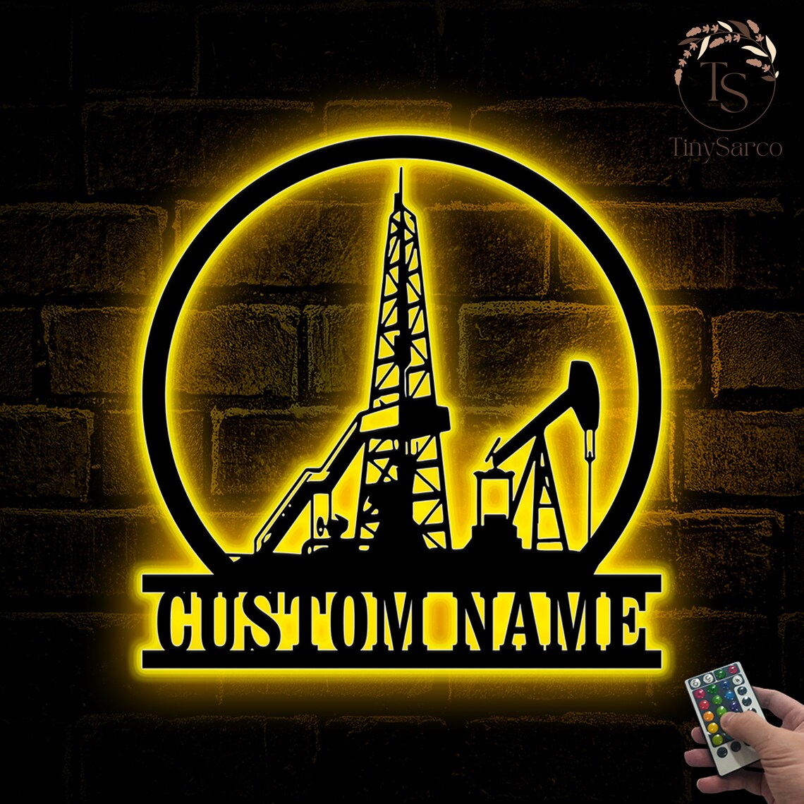 Personalized Oil Field Metal Sign Wall Art With Led Light, Custom Oil ...