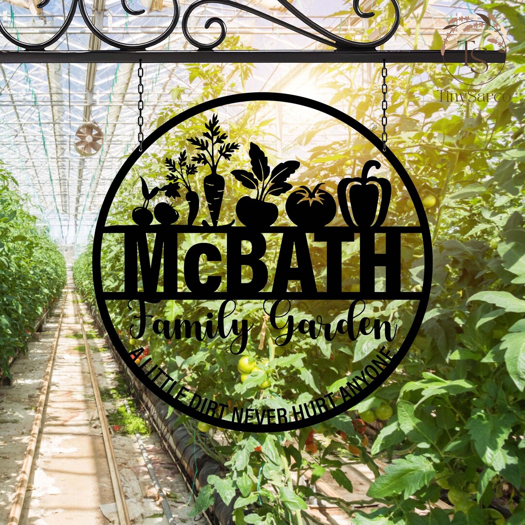 Custom Name Vegetable Garden Sign, Personalized Family Garden Sign ...
