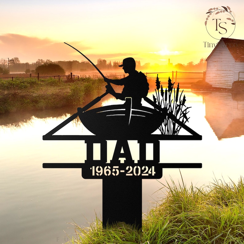 Custom Fishing Heaven Memorial Stake, Fishing Lover Gift, Fisherman ...