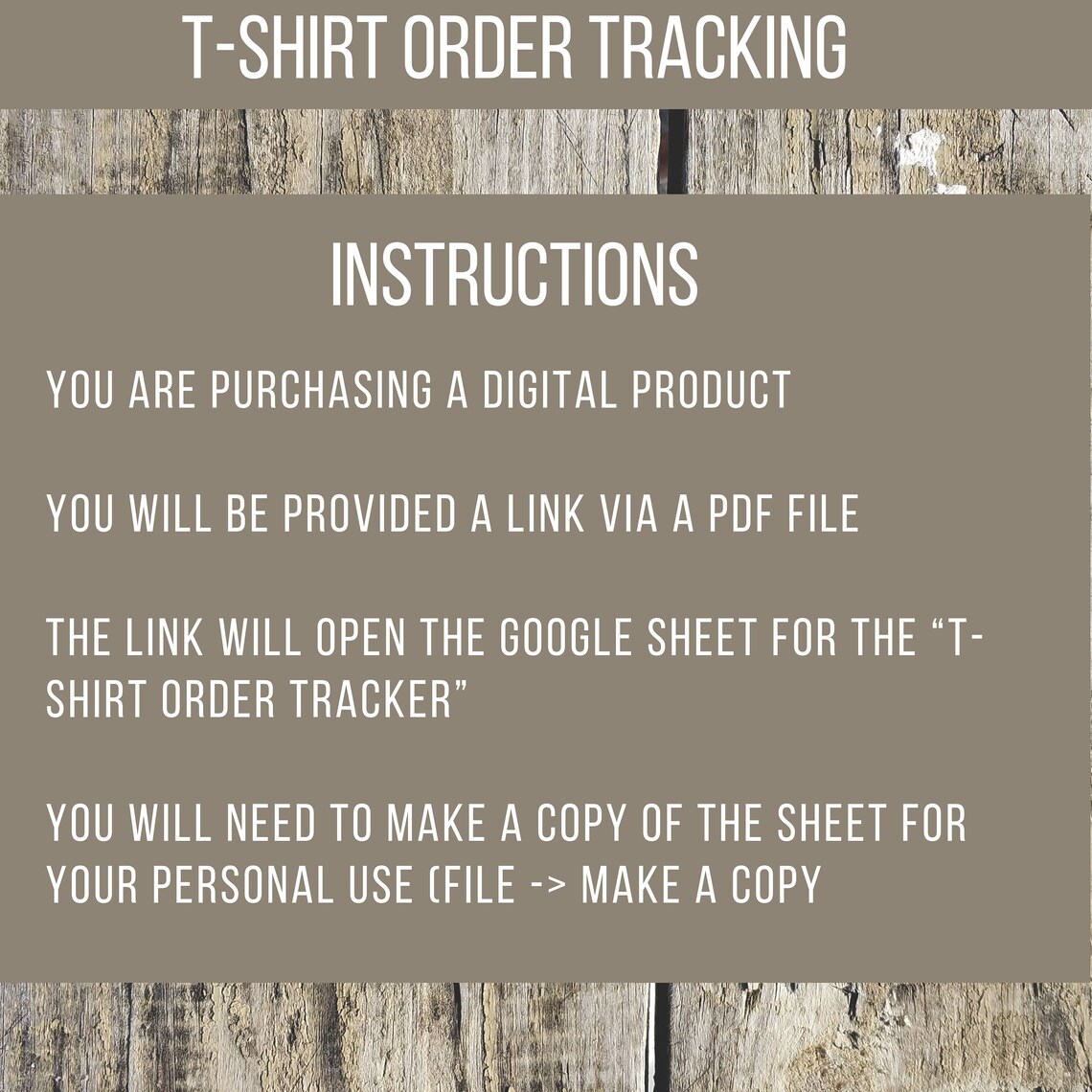 Group T-shirt Order Tracking Sheet | Google Sheets Track Name Sizes ...