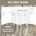 Group Meal Order Tracking Sheet | Google Sheets Track Meal Order for ...