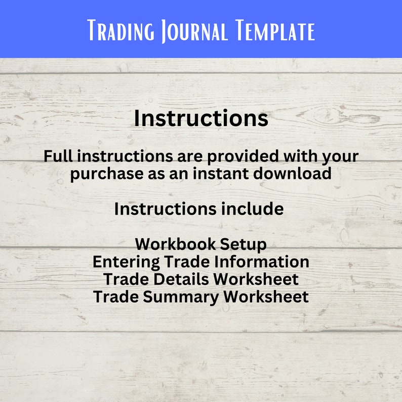 Trading Performance Journal | Excel Tracking Spreadsheet | Track Gains ...