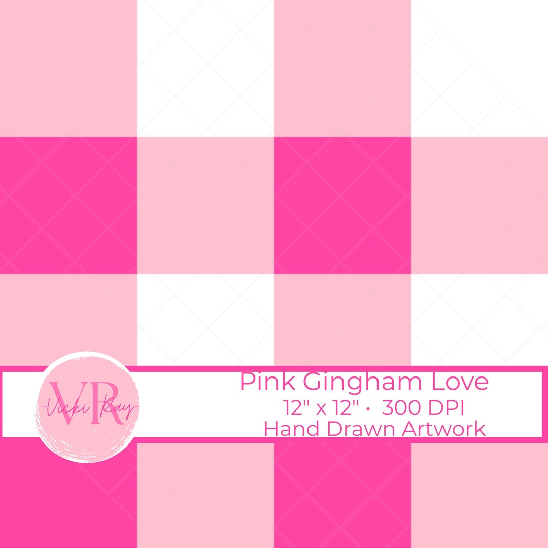 Bright Pink Gingham Seamless Pattern - Bold Cute Plaid Digital Paper ...