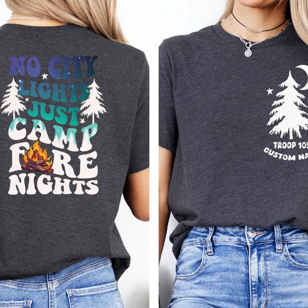 Custom Scout Shirt, Custom Camp Troop Number T-shirt, Camping Shirt ...