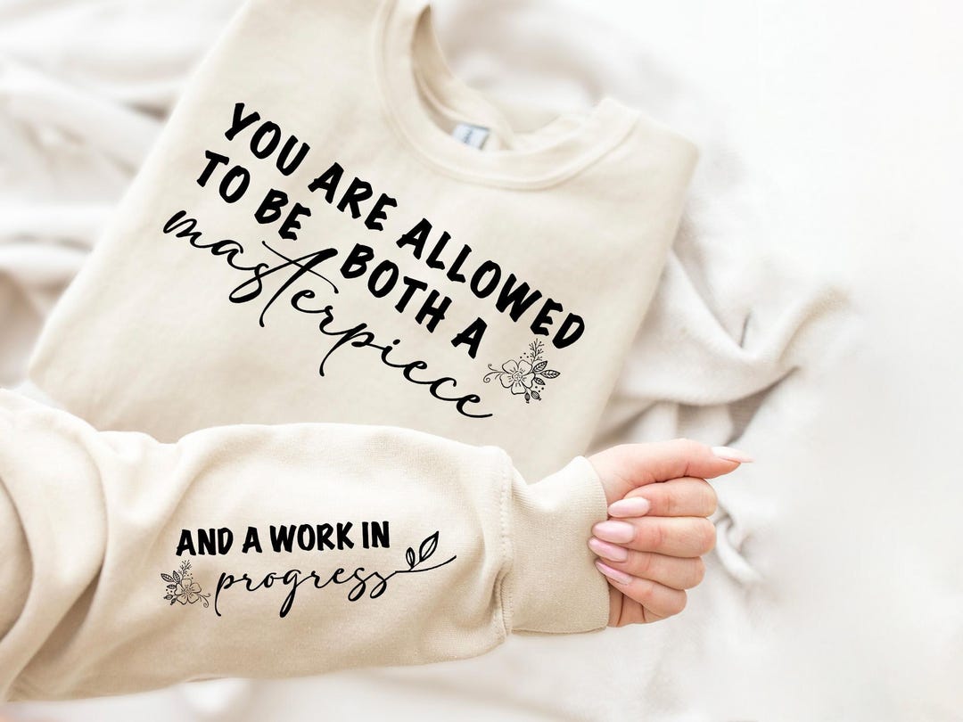 Motivation Sweatshirt, Positive Quote, Printed Sleeve Hoodie - Etsy