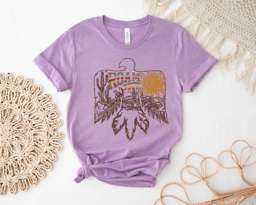 Roam Free Thunderbird Graphic Tee | Western Boho Shirt - Etsy