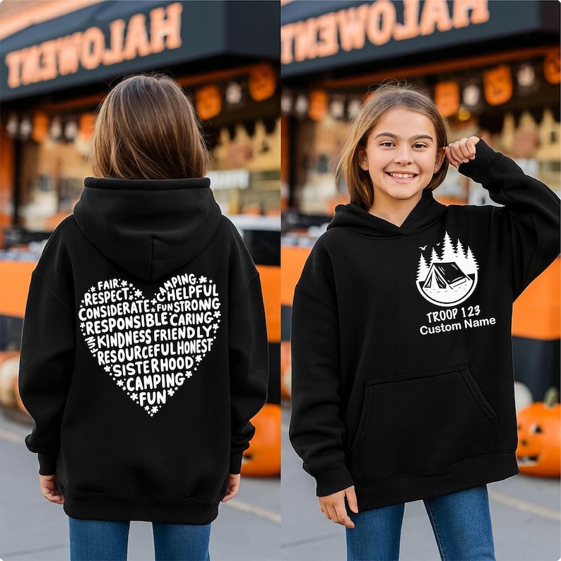 Custom Scout Troop Sweatshirt, Heart Scout Tee, Personalized Troop ...