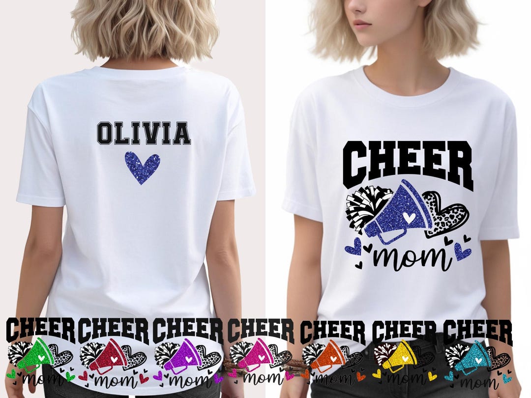 Cheer Mom Royal Blue Glitter Shirt, Custom Team Cheer - Etsy