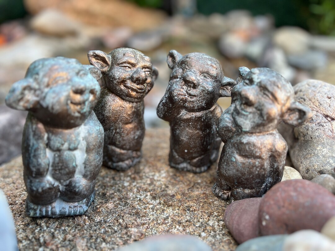 Four Trolls - Bronze Patina Finish - Original Hand Made Sculptured Art ...