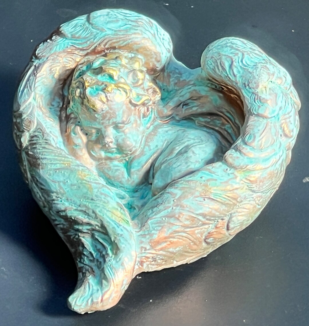 Baby Angel - Copper Patina Antiqued Finish - Original Hand Made ...