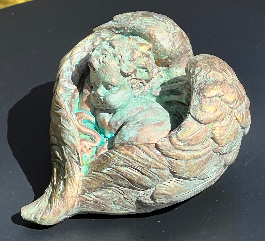Baby Angel - Copper Patina Antiqued Finish - Original Hand Made ...