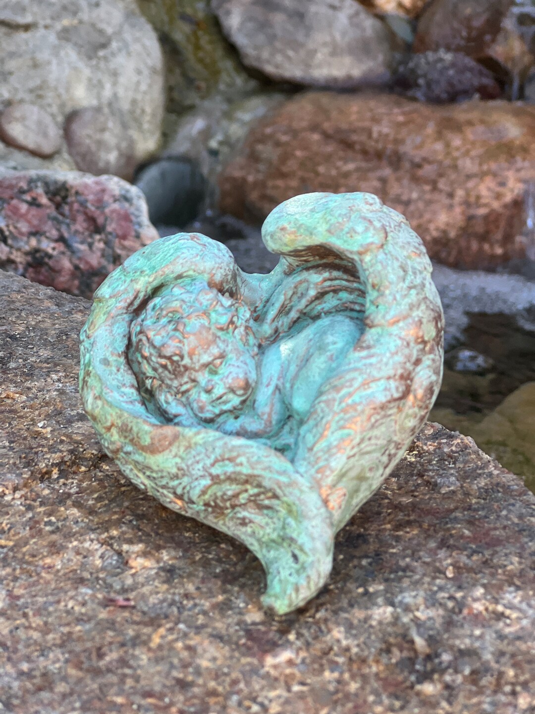 Baby Blue Angel - Copper Patina Finish - Original Hand Made Sculptured ...