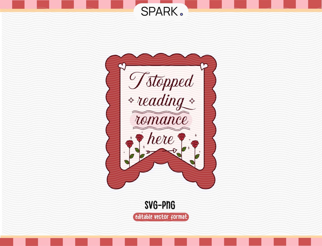 I Stopped Reading Romance Here PNG SVG/ Trendy Bookish Note Librarian ...