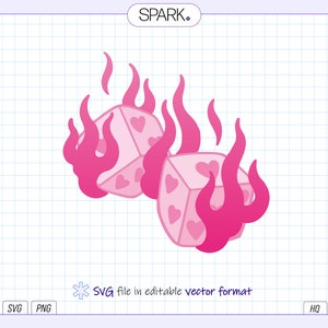 Pink Dice SVG / Pink Dice Sticker / Pink Heart Dice / Pink Laptop ...