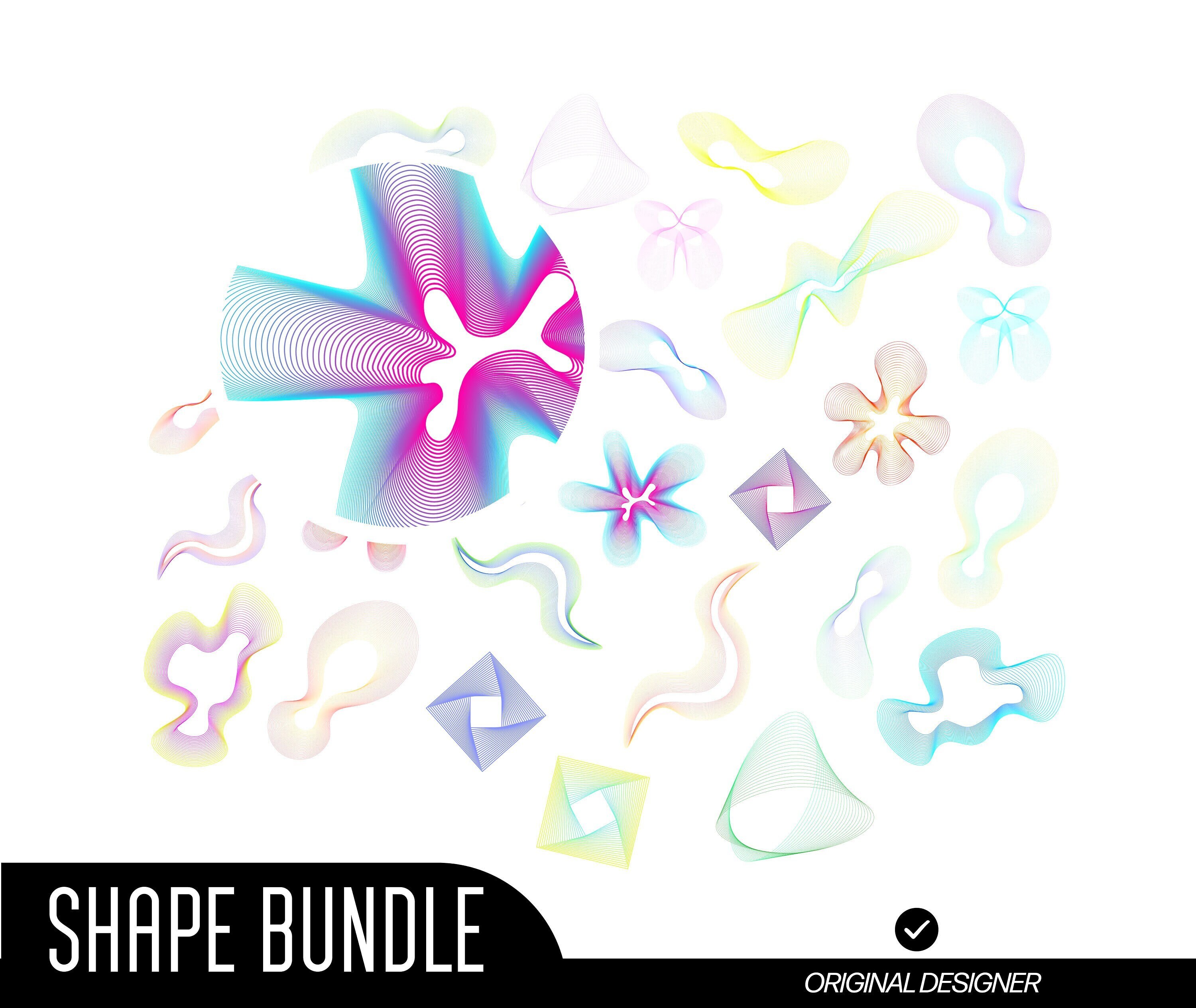 Abstract Shape Svg Bundle / Abstract Svg / Shape Bundle / Futuristic ...