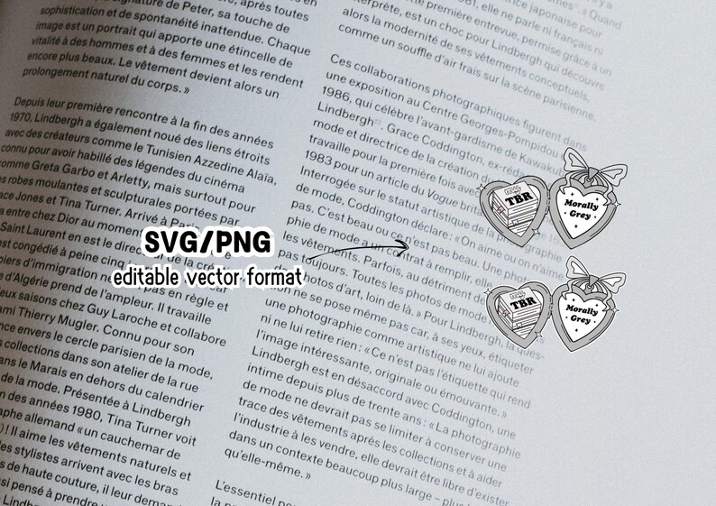Morally Grey Locket SVG PNG / Trendy Aesthetic Book Locket Sublimation ...