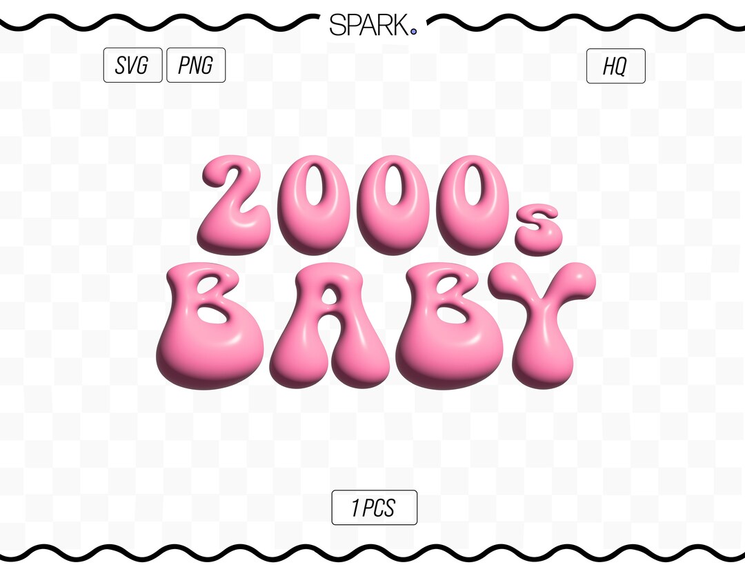 2000s Baby Svg / 90s Baby / 80s Baby / Pink Effective Svg / Futuristic ...