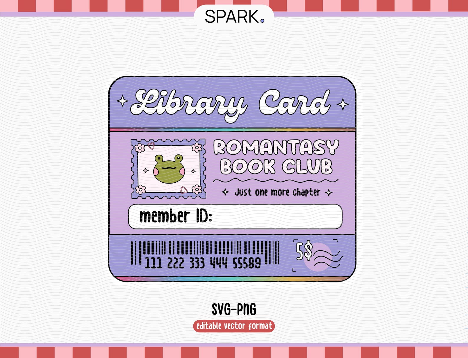 Romantasy Library Card: Bookish Ticket PNG SVG (digital Download) - Etsy